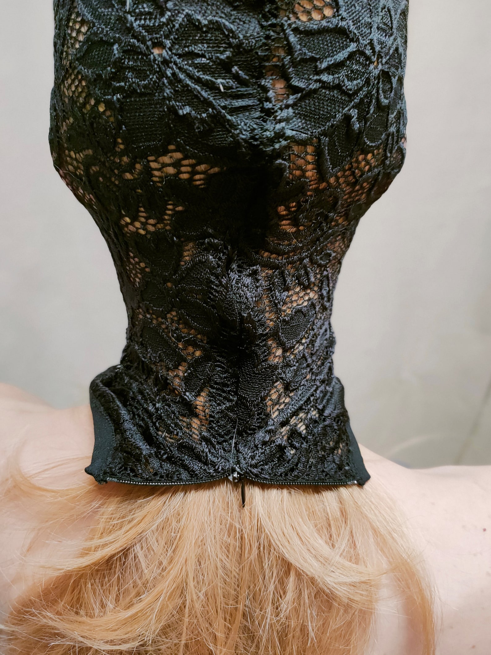 BDSM Mask, Lace Face Mask Witz Zipper, Black Mask, Fetish Mask, Sexy ...