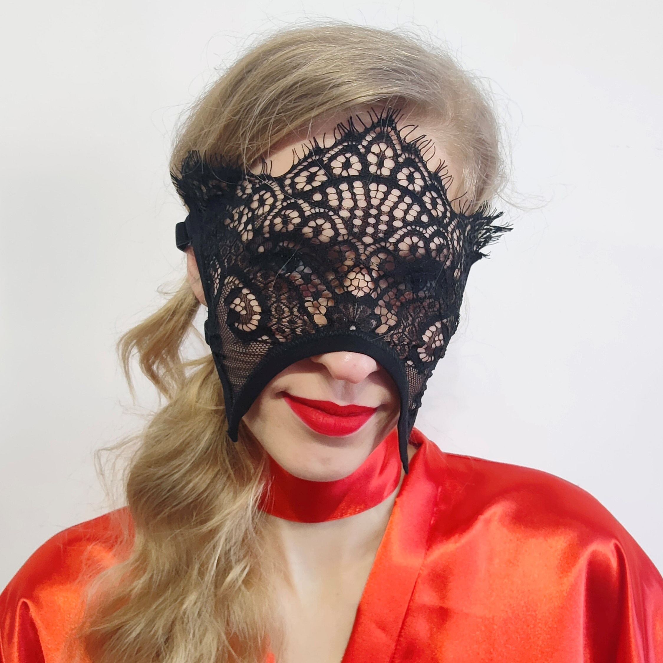 Black Mask, Sexy Mask, BDSM Mask, Lace Face Mask, Fetish Mask, Face ...