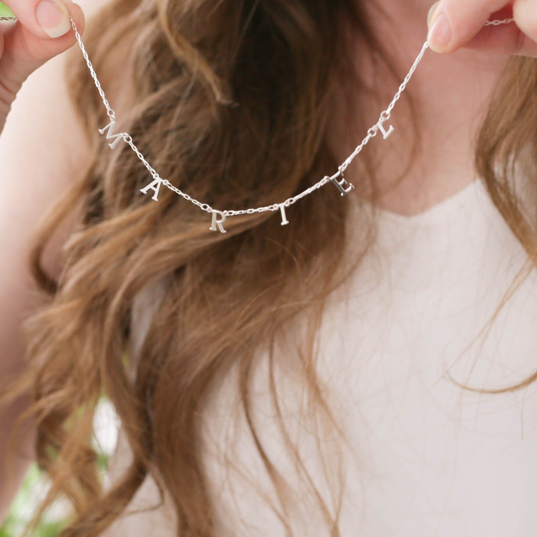 Personalized Initial Letter Necklace,custom Silver Jewelry for Women ...