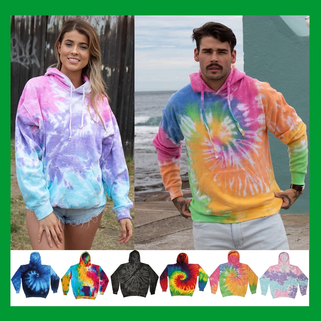 Rainbow Tie-dye Hoodie Unisex Hoodie This Simple and Stylish Classic ...