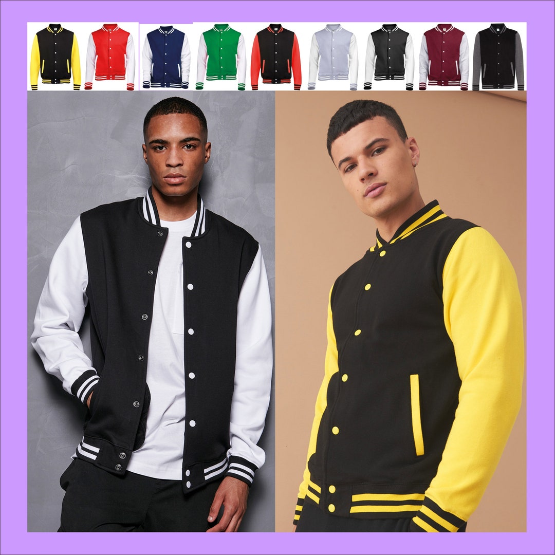 College Varsity Jacket Unisex Simple and Stylish Classic Varsity Jacket ...
