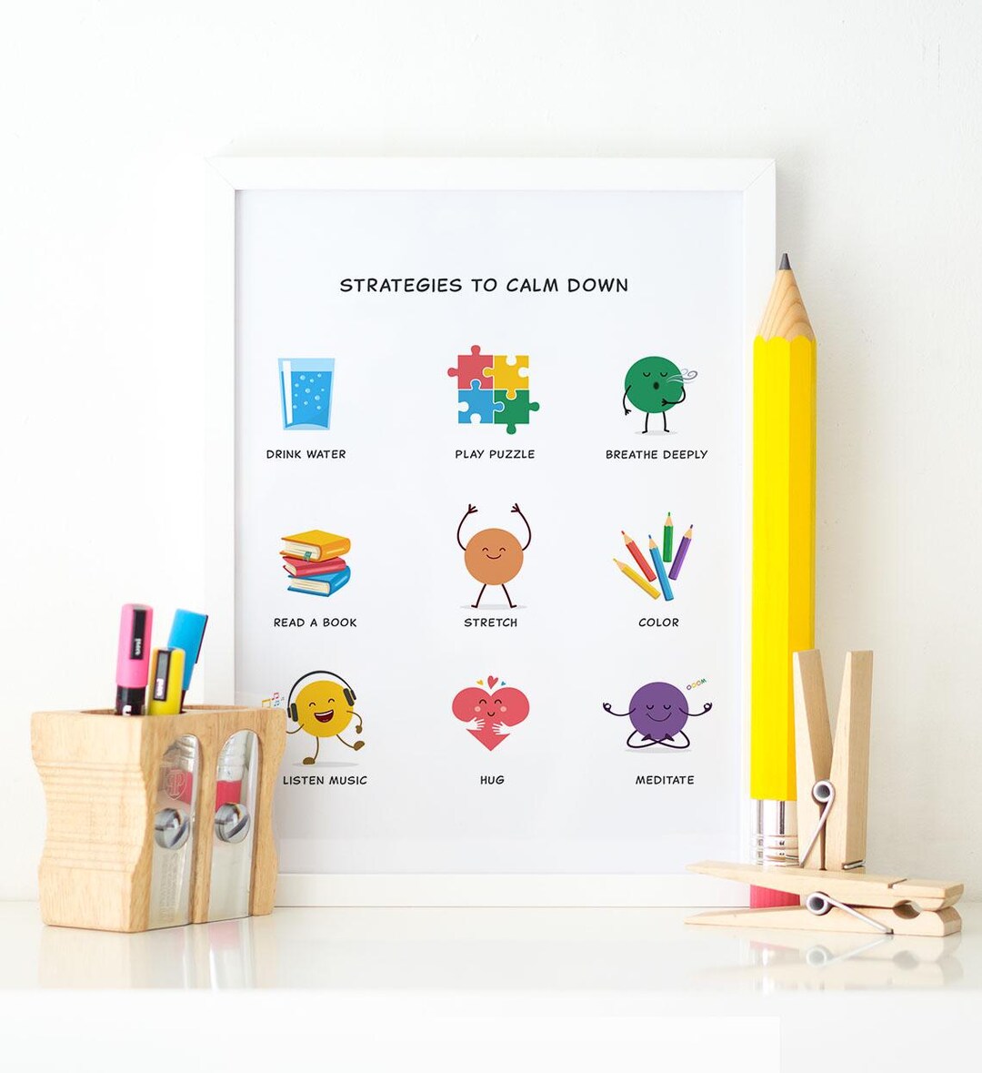 Calm Down Strategies Poster Printable for Kids Self-regulation Chart ...