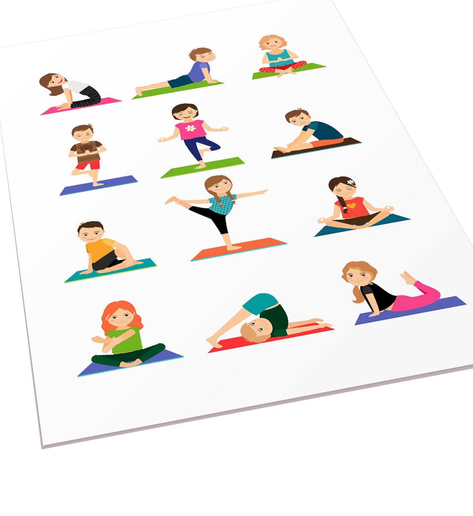 Kids Yoga Poses Printable Poster Mindfulness Wall Art for Children ...