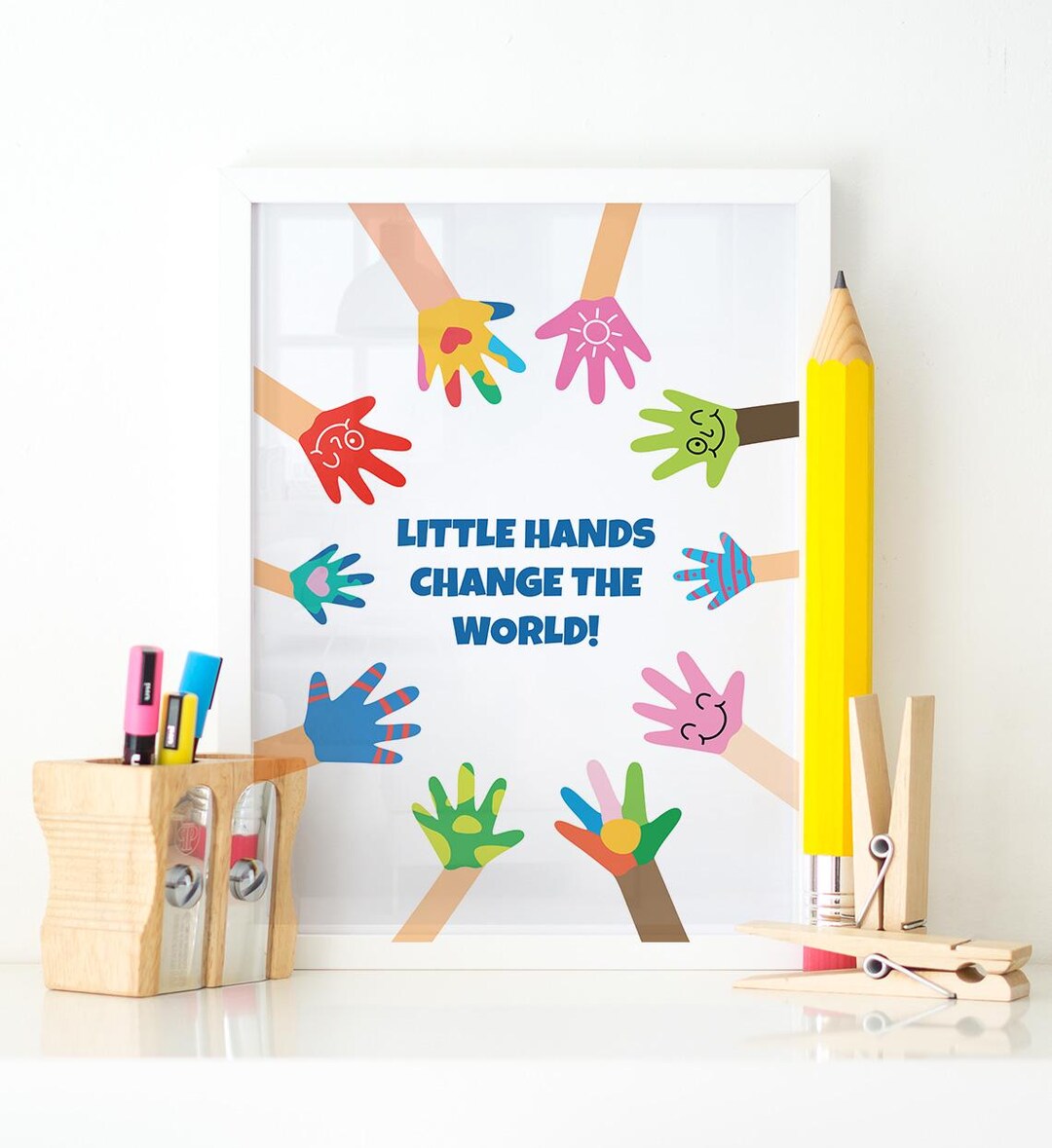 Little Hands Change the World Printable Poster for Kids, Inspirational ...