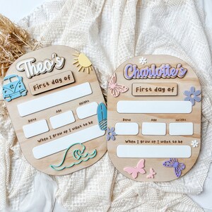 Butterfly Personalised Interchangeable First Day Board, Back to School ...