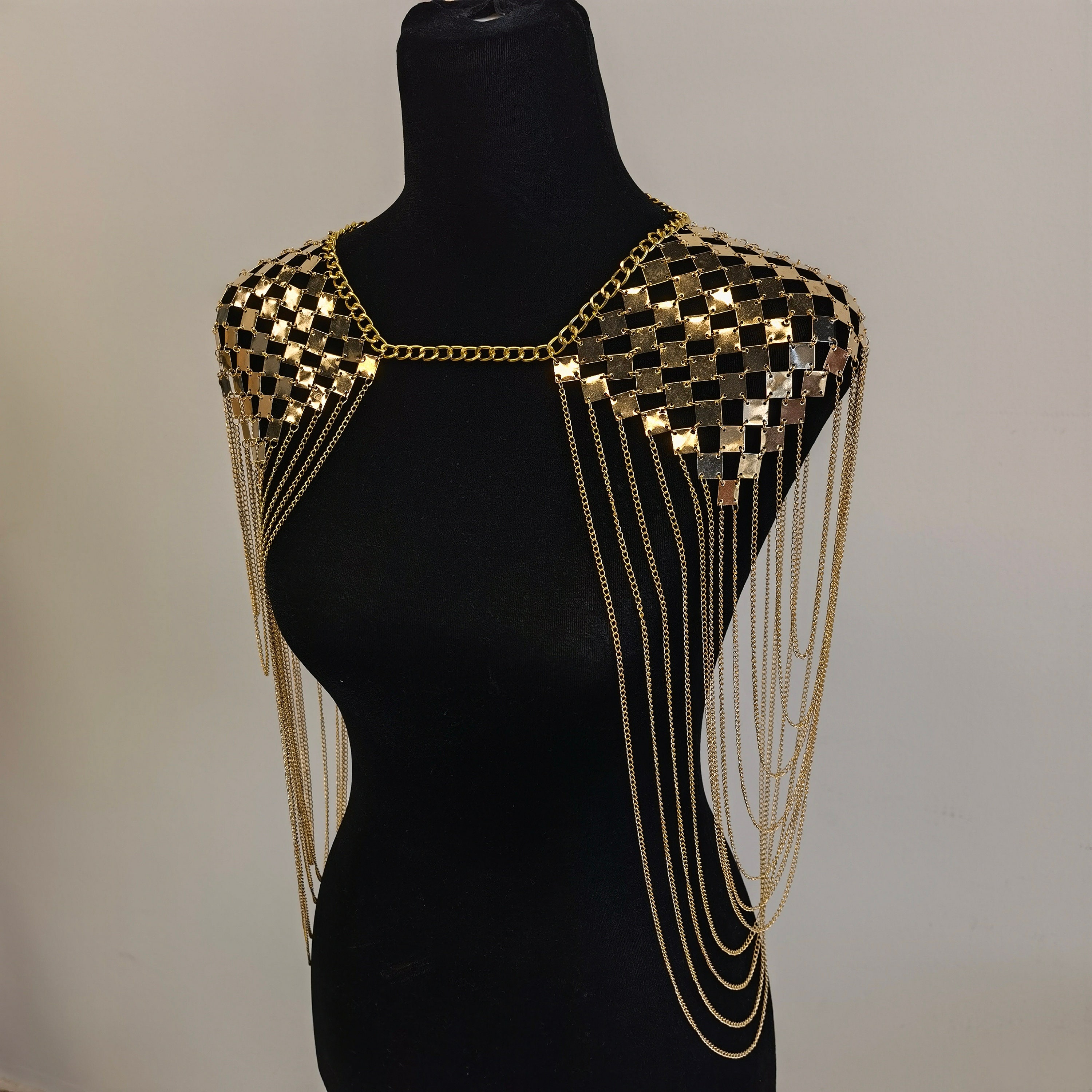 Gold Silver Tassel Shoulder Chain Body Chain, Vintage Art Decorative ...