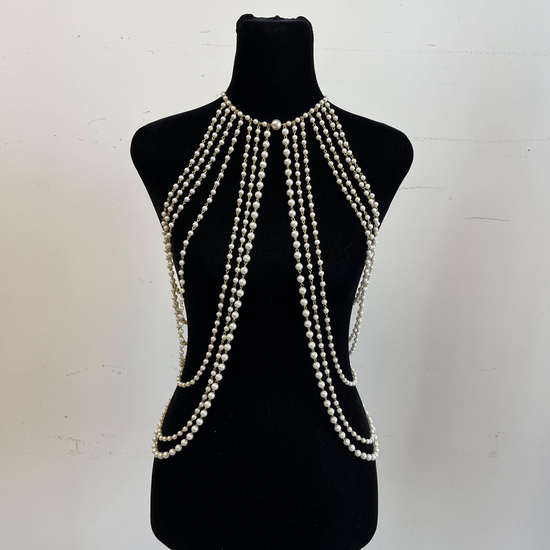 Pearl Body Chain Bra - Fashion Shoulder Neck Bra Chain Body Jewelry - Etsy
