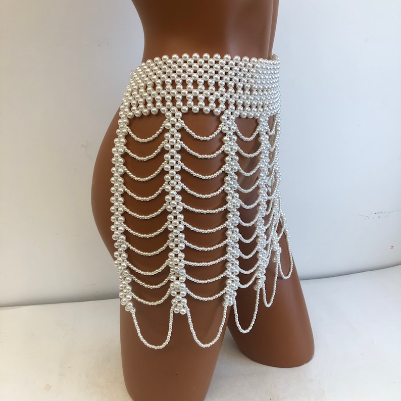 Pearl Body Chain Skirt, Vintage Body Chain Skirt - Etsy