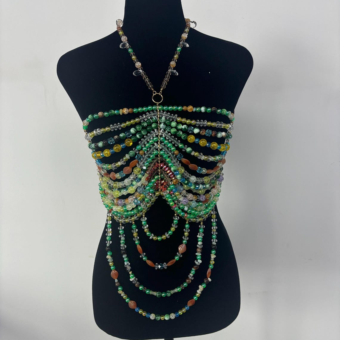 Handmade Crystal Body Chain, Bridal Body Jewelry, Body Chain Bra ...