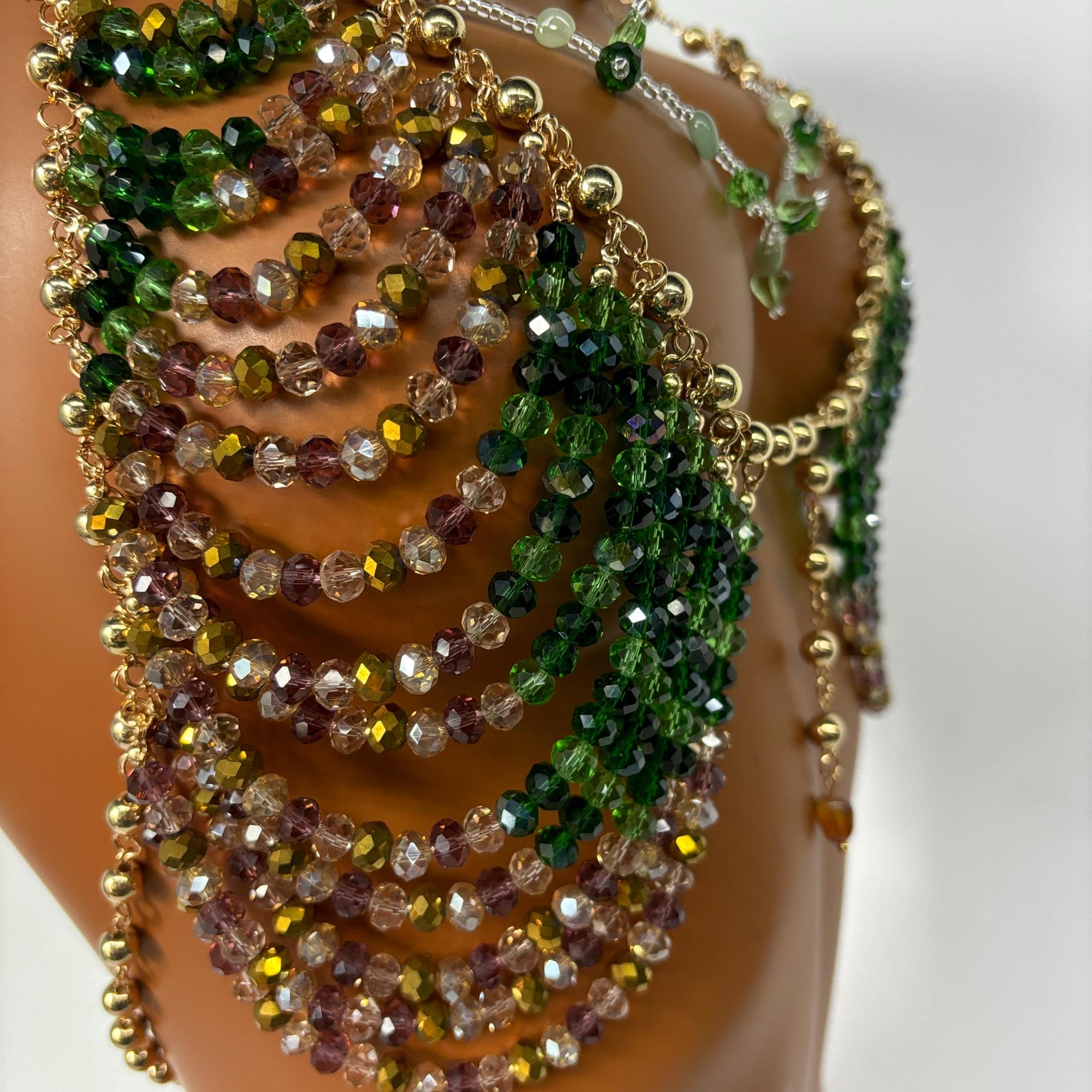 Handmade Beaded Top Rhinestones Body Chian Jewelry Beaded Bra Cover up ...
