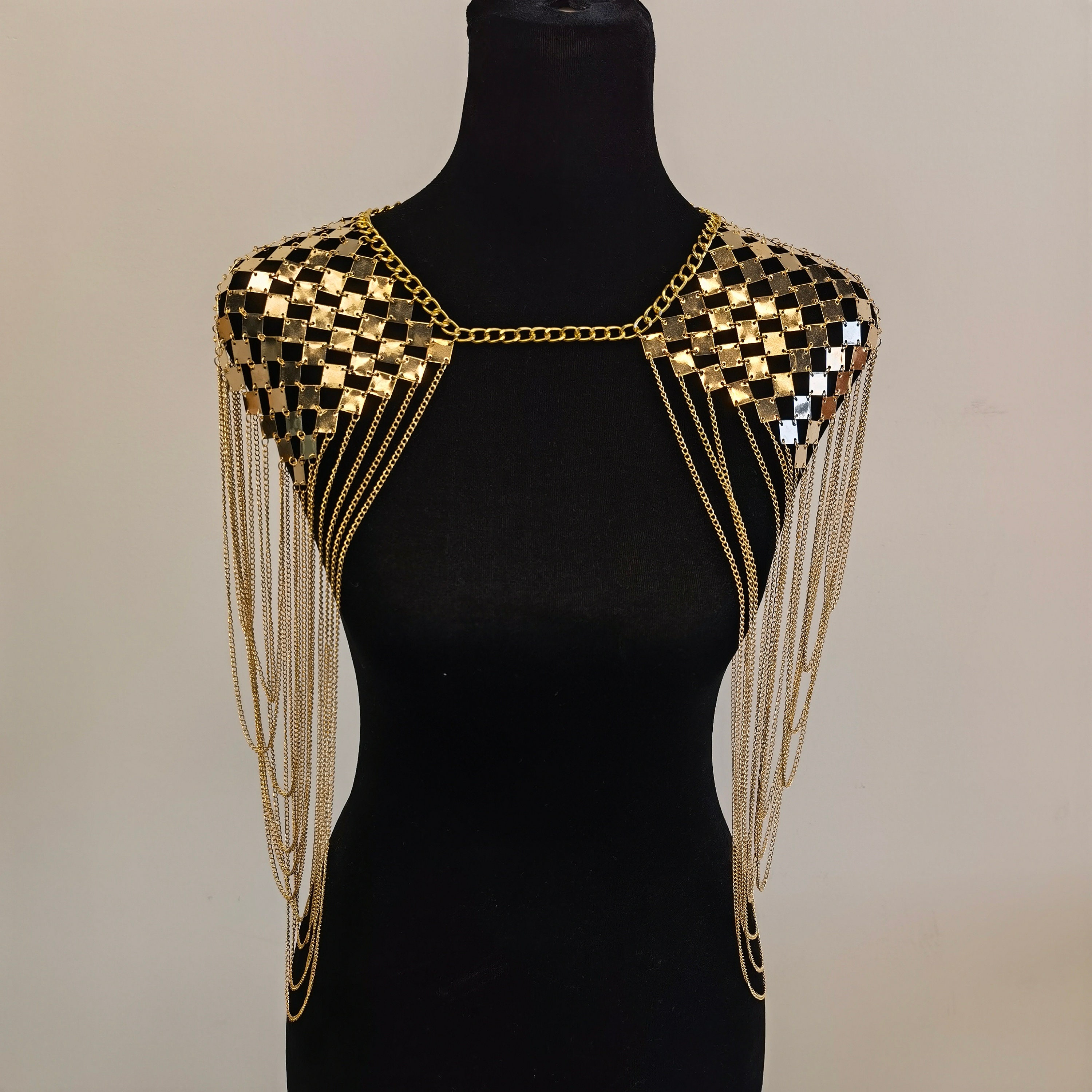 Gold Silver Tassel Shoulder Chain Body Chain, Vintage Art Decorative ...