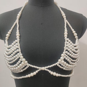 Sexy Pearl Bra Body Chain/pearl Accessory/pearl Bra - Etsy