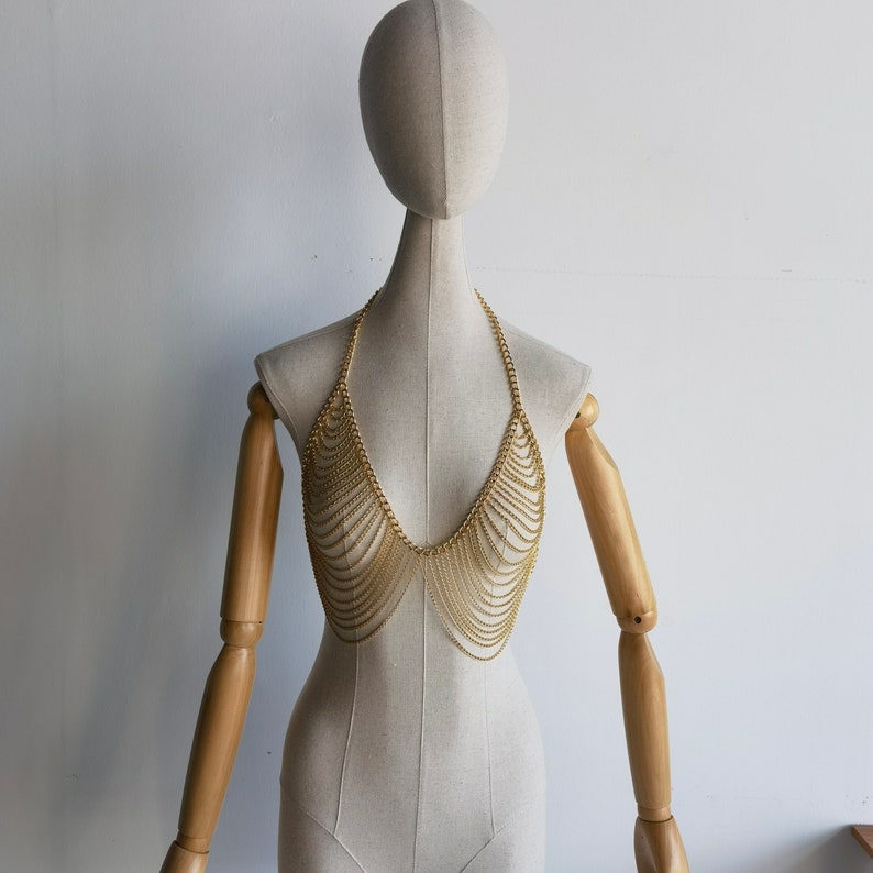 Gold Bra Body Chain Body Jewelry Bra Jewelry Holiday Party - Etsy