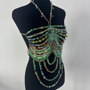 Handmade Crystal Body Chain, Bridal Body Jewelry, Body Chain Bra ...