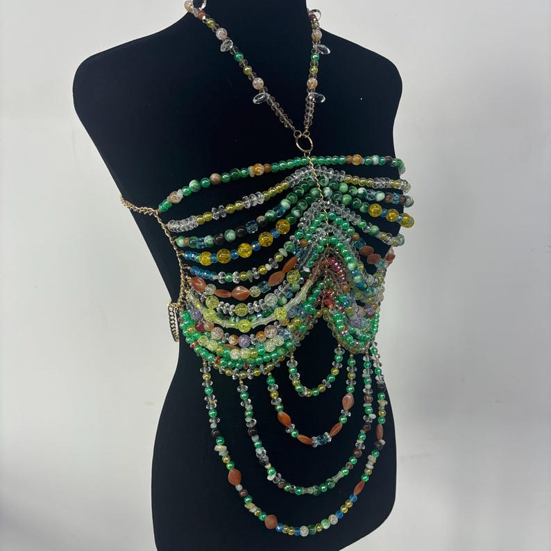 Handmade Crystal Body Chain, Bridal Body Jewelry, Body Chain Bra ...