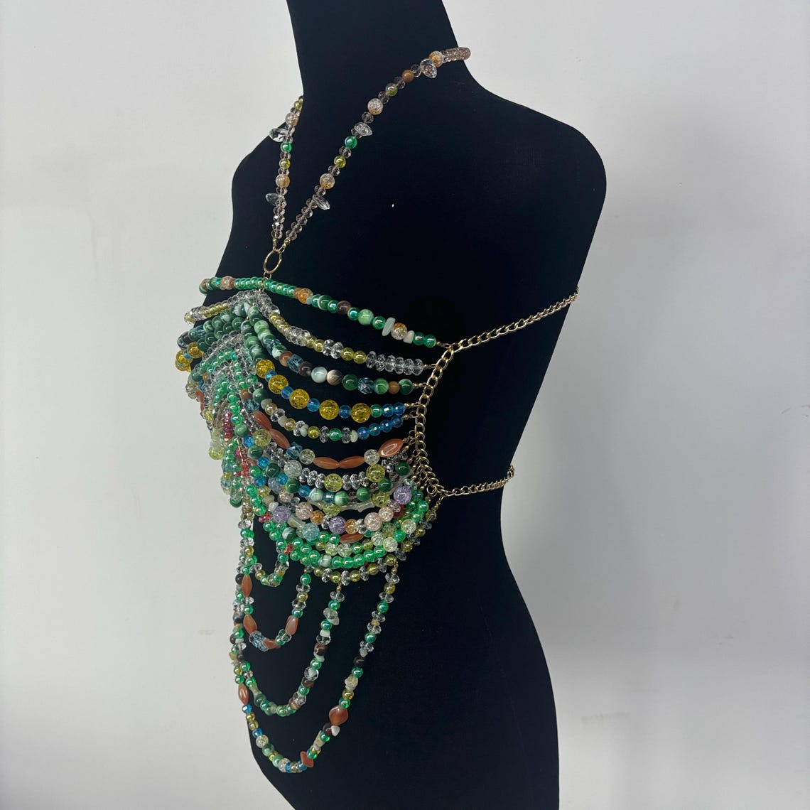 Handmade Crystal Body Chain, Bridal Body Jewelry, Body Chain Bra ...