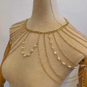 Body Chain Shoulder Chain, Pearl Body Chain Shoulder Chain, Shoulder ...
