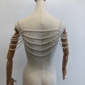 Handmade Pearl Body Chain Jewelry Fashion Shoulder Chain Chest Chain ...