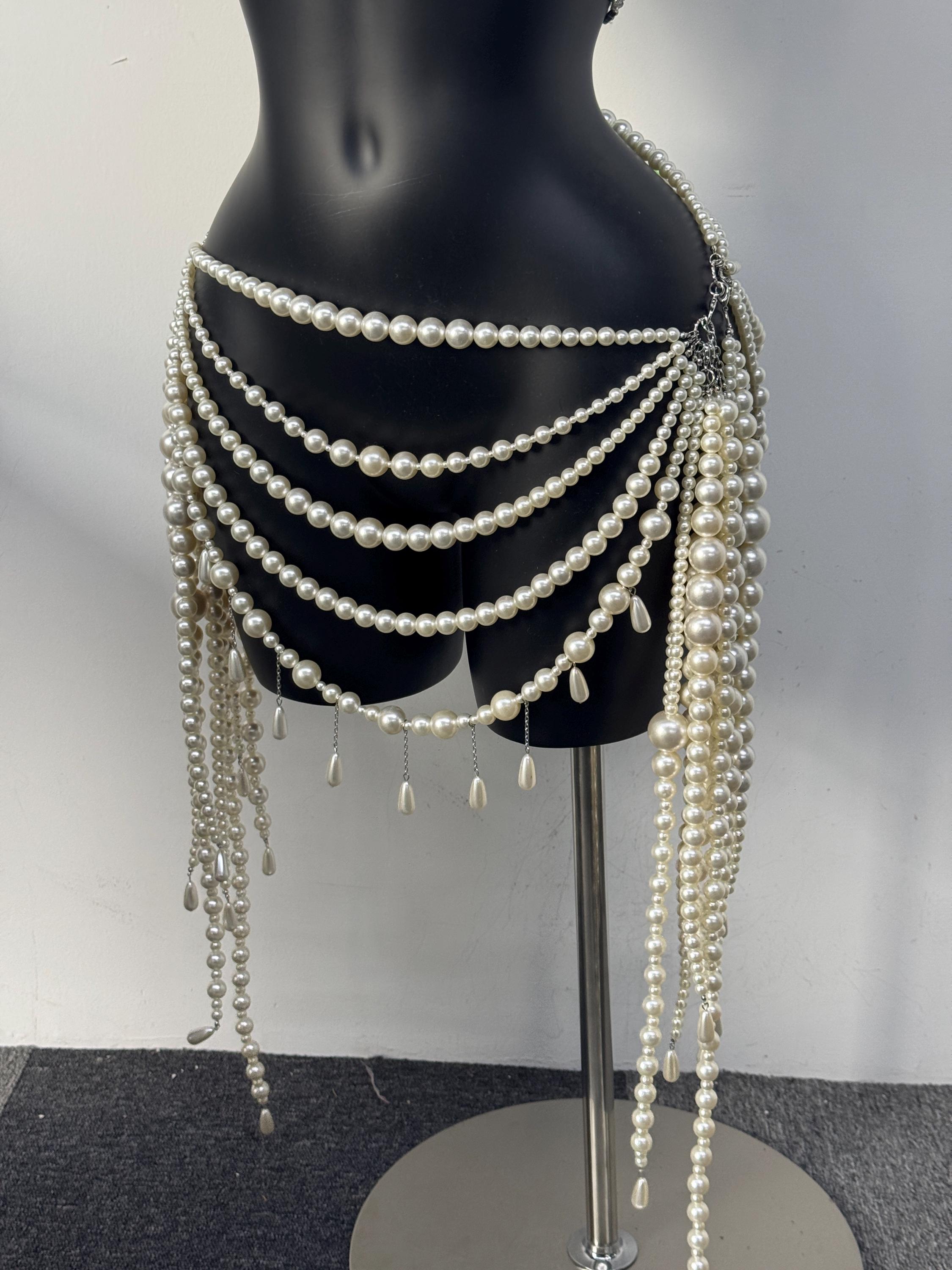 Pearl Body Chain Skirt, Festival Jewelry,pearl Accessories,gift for Her ...