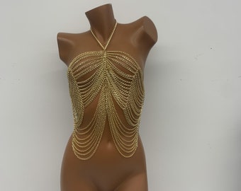 Gold Chain Dress, Gold Body Chains, Body Jewelry, Pearl Body Chain ...