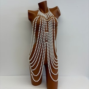 Pearl Body Chain Fashion Pearl Shoulder Necklace Women's, Party ...