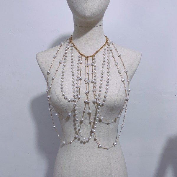 Pearl Body Chain - Etsy