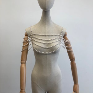 Handmade Pearl Body Chain Jewelry Fashion Shoulder Chain Chest Chain ...