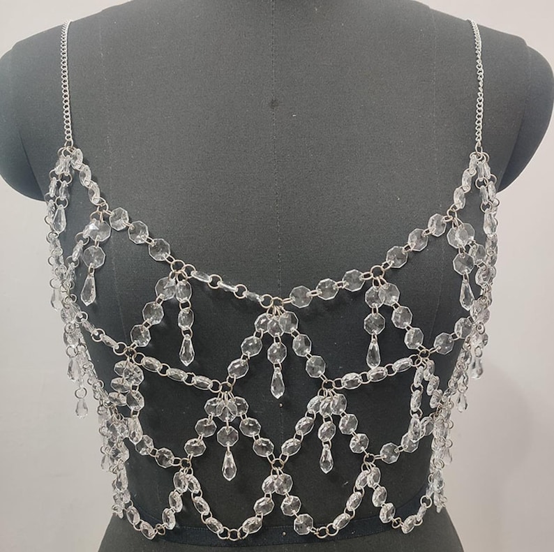 Hip-hop Style Women's Transparent Crystal Suspender Body - Etsy