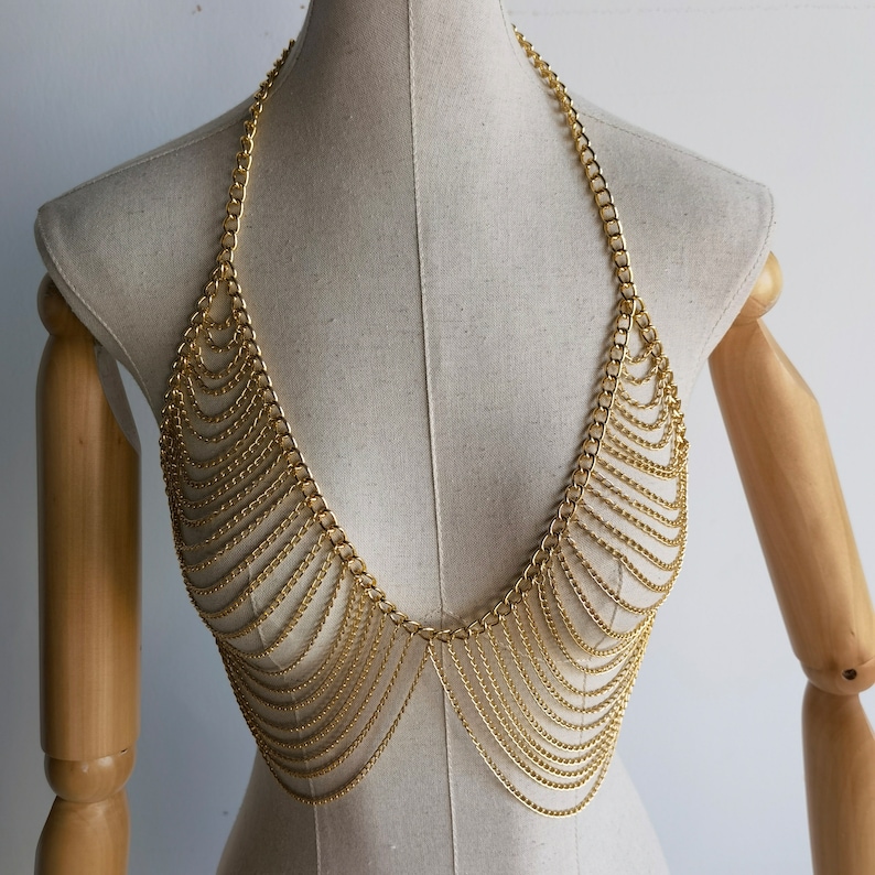 Gold Bra Body Chain Body Jewelry Bra Jewelry Holiday Party - Etsy