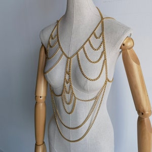 Fashion Multi-layer Body Chain Chest Chain, Body Jewelry, Layered Body ...