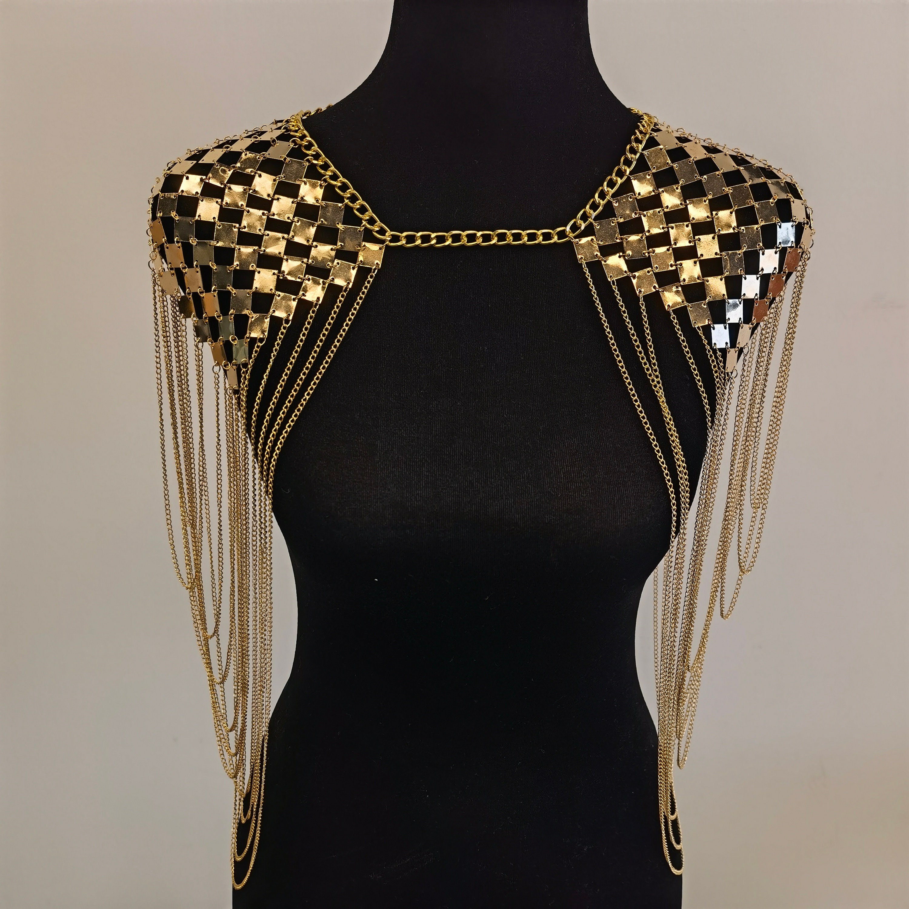 Gold Silver Tassel Shoulder Chain Body Chain, Vintage Art Decorative ...