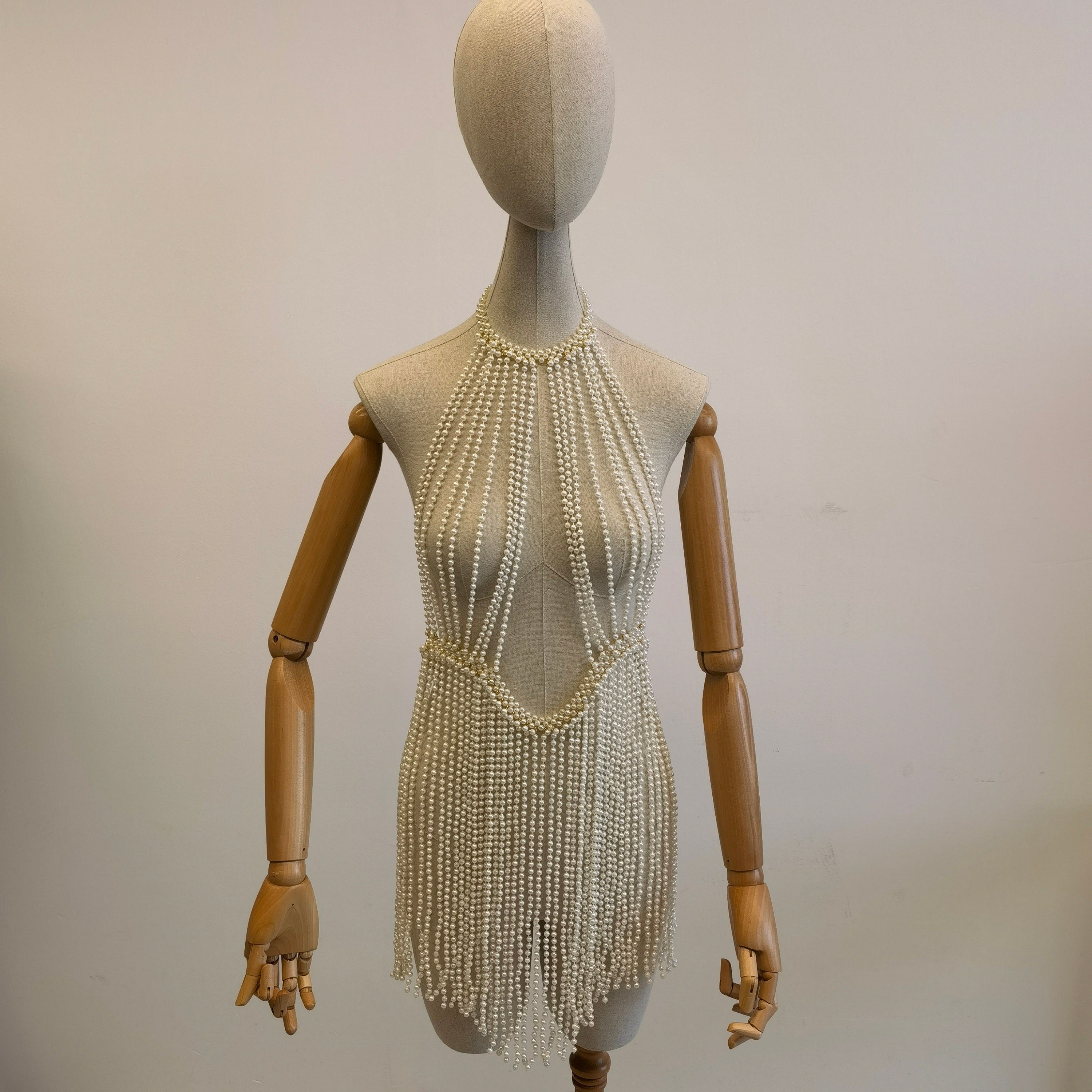 Pearl Dress Handmade Pearl Backless Dress/pearl Skirt/pearl - Etsy