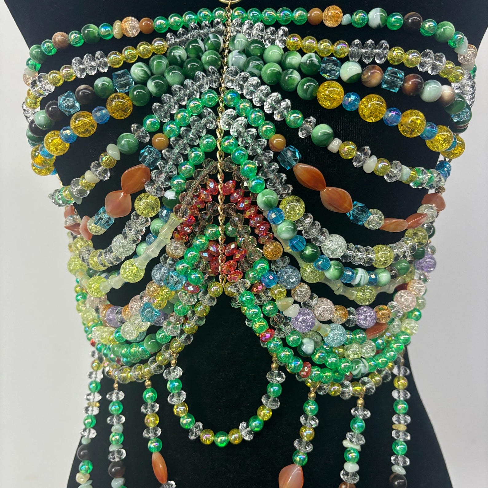 Handmade Crystal Body Chain, Bridal Body Jewelry, Body Chain Bra ...