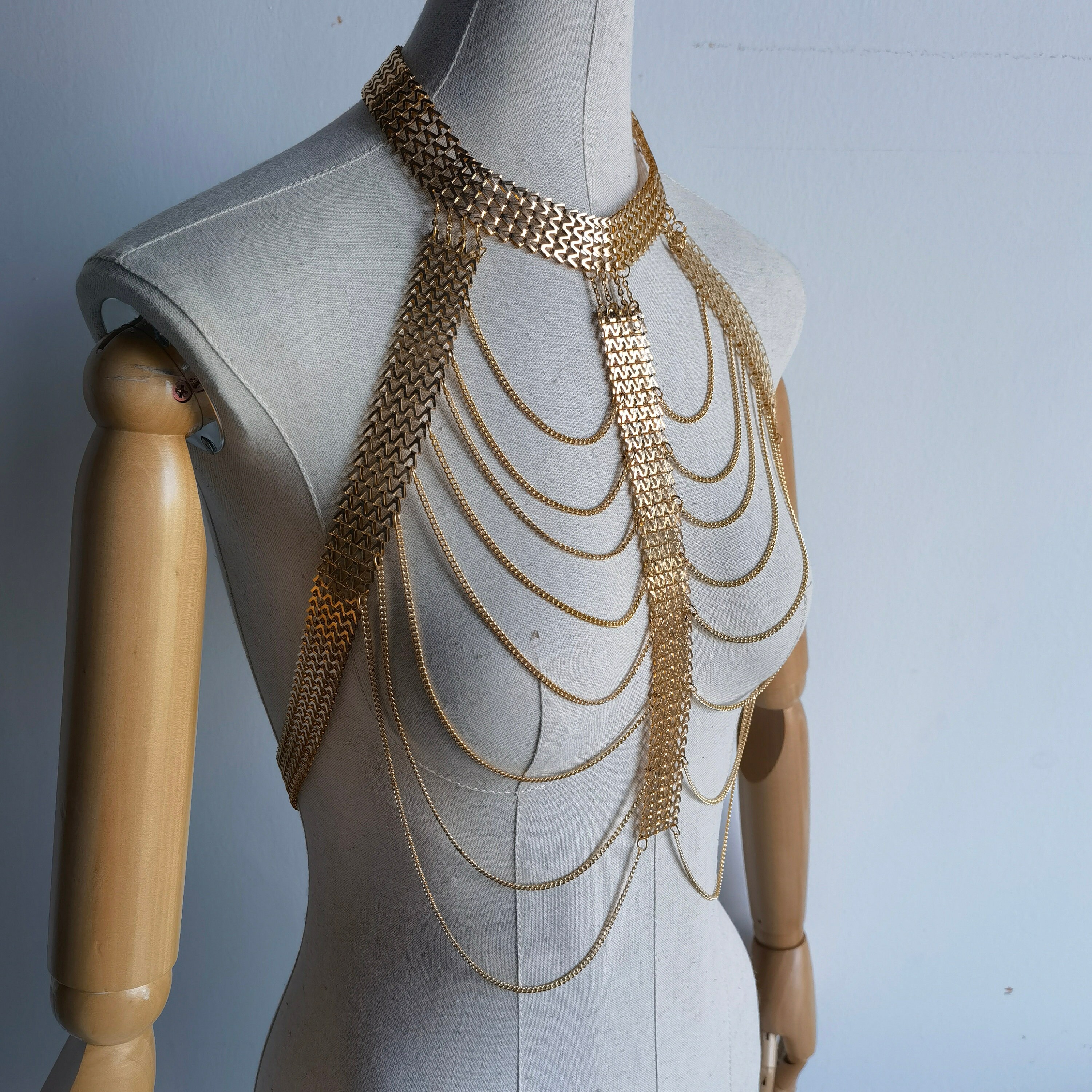 Gold Chain Top Silver Chain Bra Sexy Body Jewelry Bra - Etsy