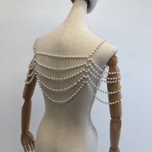 Handmade Pearl Body Chain Jewelry Fashion Shoulder Chain Chest Chain ...
