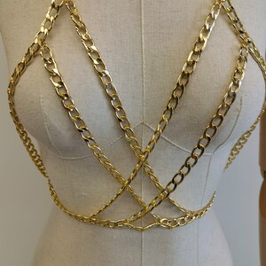 Large Thick Chest Chain Body Chain, Multi-layer Cross Body Chest Chain ...