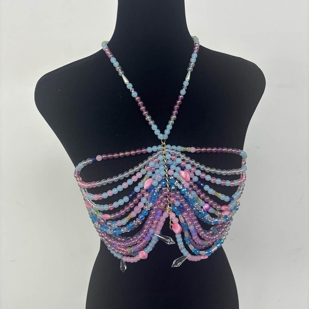Pearl Beads, Breast Necklace, Handmade Chains Shirt, Metal Body Jewelry ...
