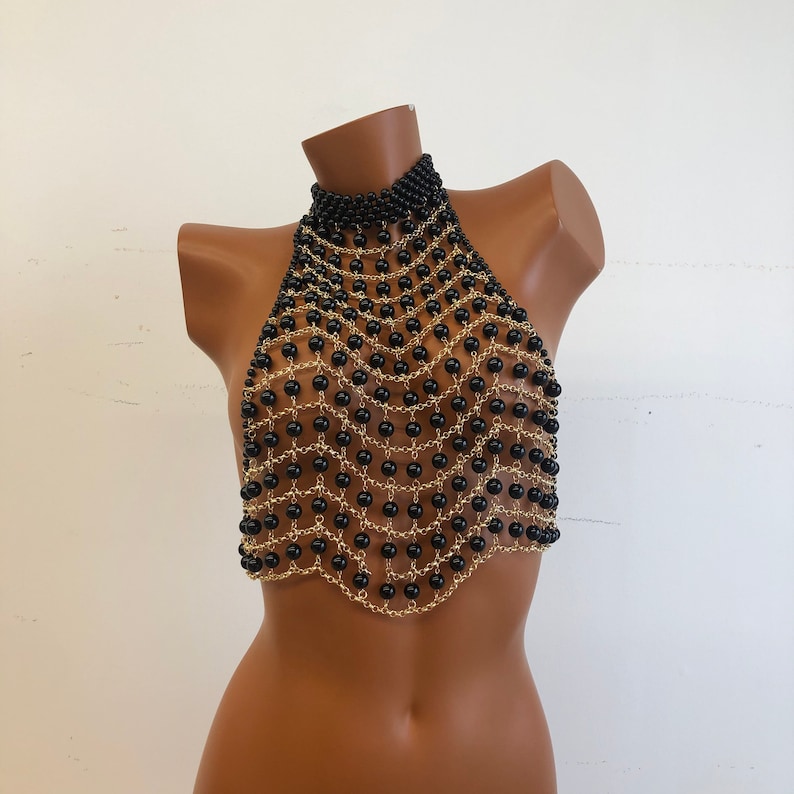 Pearl Body Chain Jewelry Fashion Underwear Chain Bra Chain Etsy