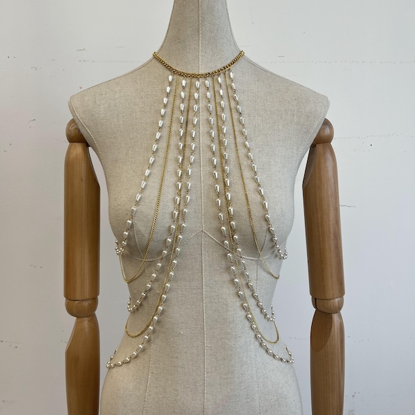 Pearl Body Chain - Etsy