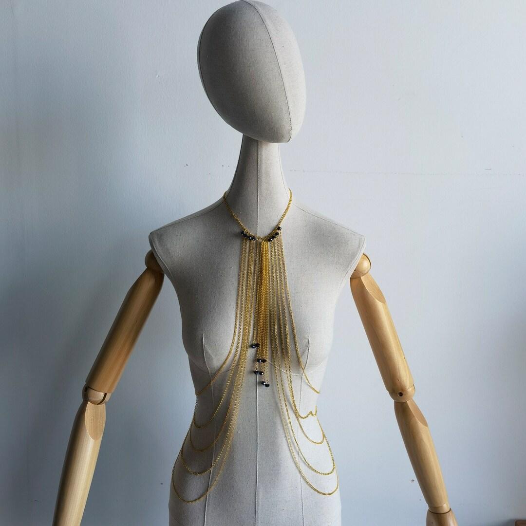 Crystal Body Chain, Tassel Body Jewelry, Festival Body Chain, - Etsy
