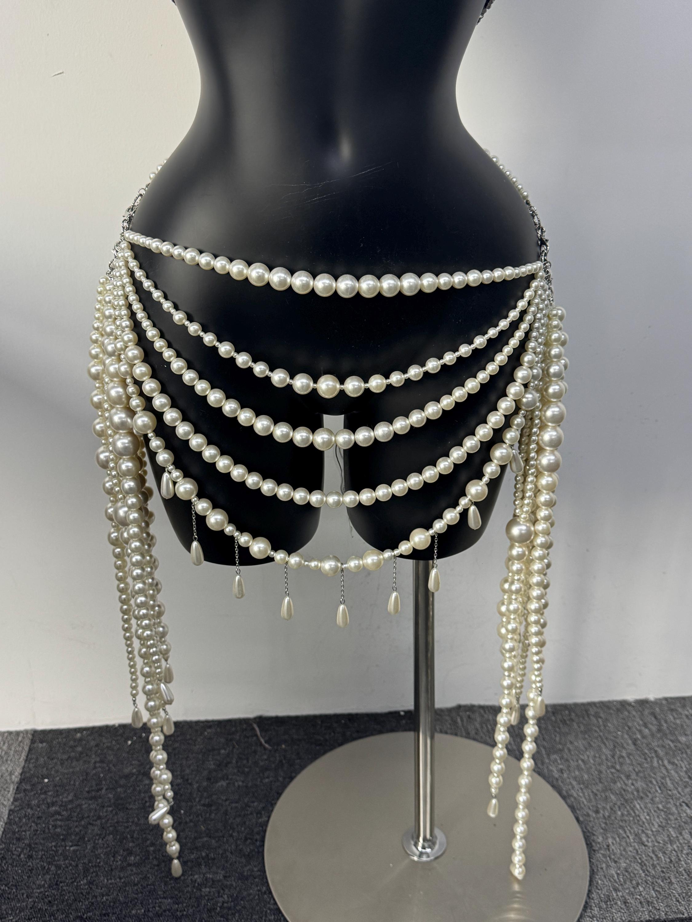 Pearl Body Chain Skirt, Festival Jewelry,pearl Accessories,gift for Her ...