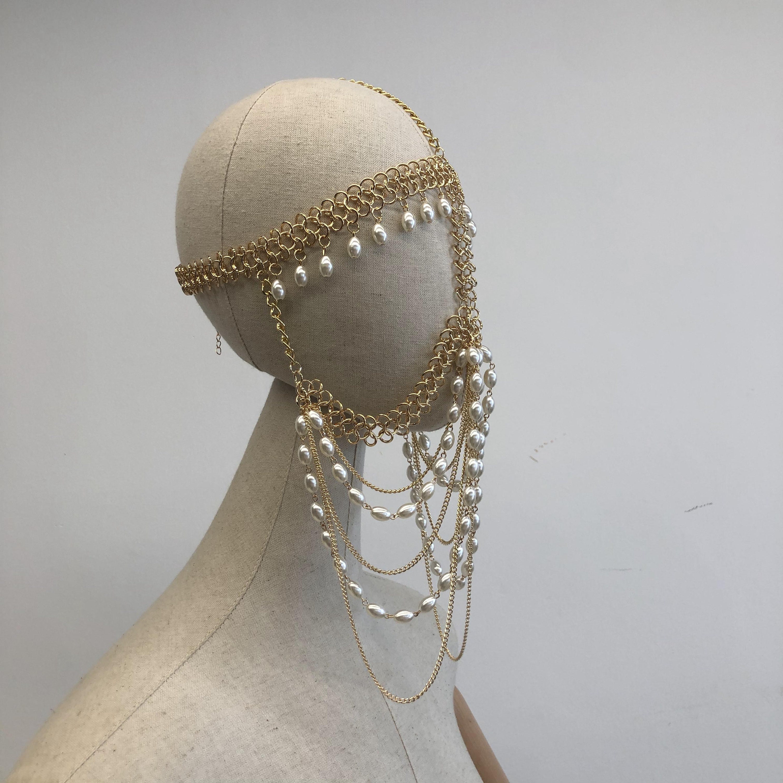 Face Chains, Wedding Veils, Exotic Holiday Costumes, Pearl Head Chains ...