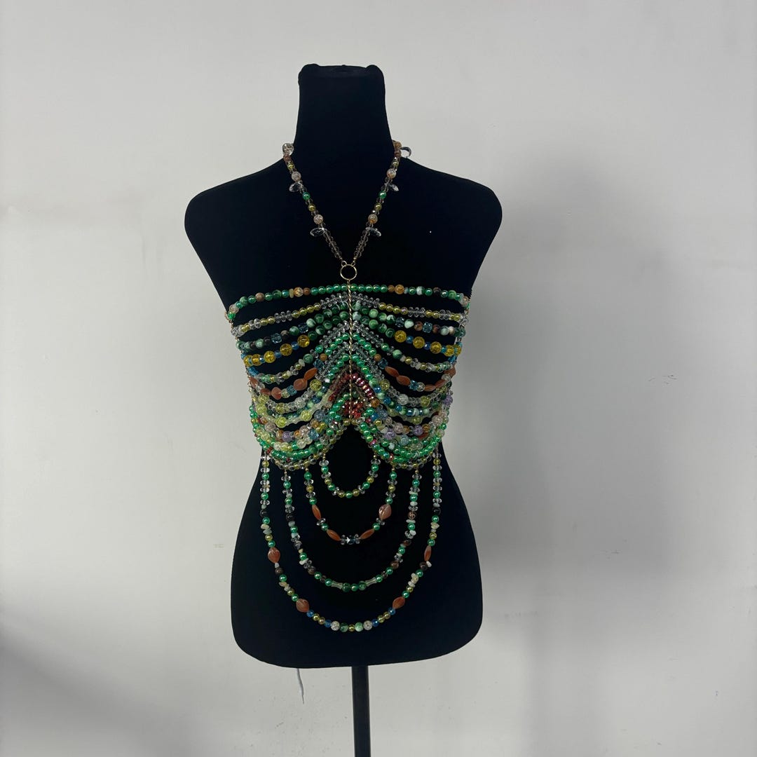 Handmade Crystal Body Chain, Bridal Body Jewelry, Body Chain Bra ...