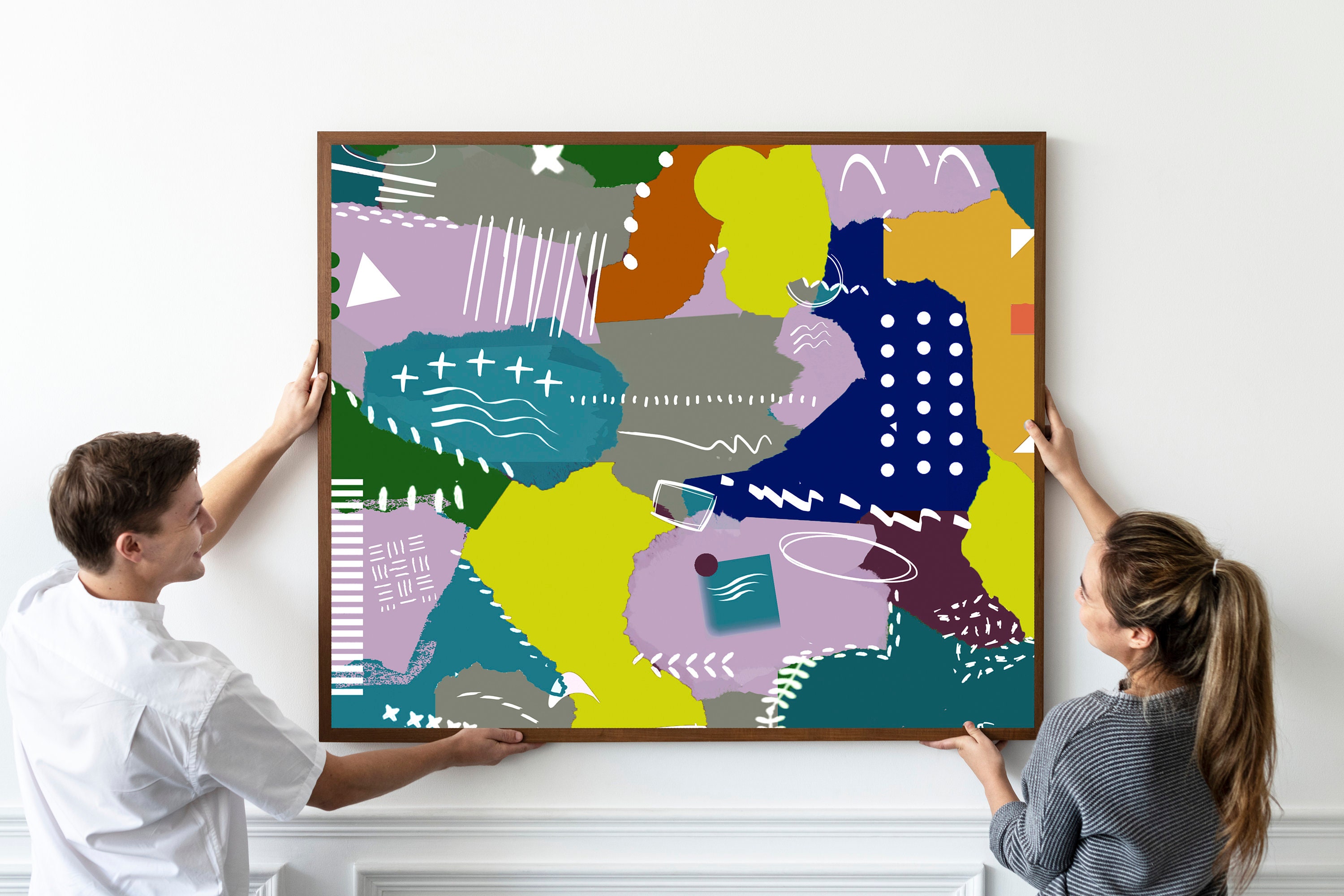 Original Abstract Collage Artwork. the Art Piece Includes, Torn Papers ...