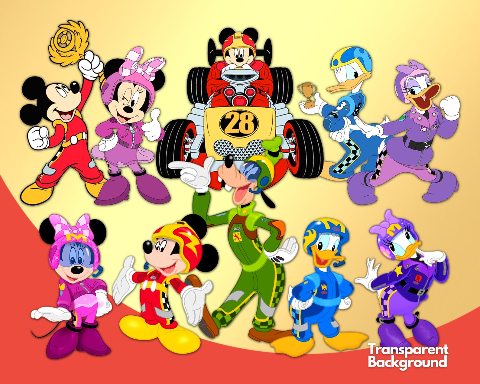 Mickey and Roadster Racers Clipart PNG, Mickey Car Race Font, Mickey ...
