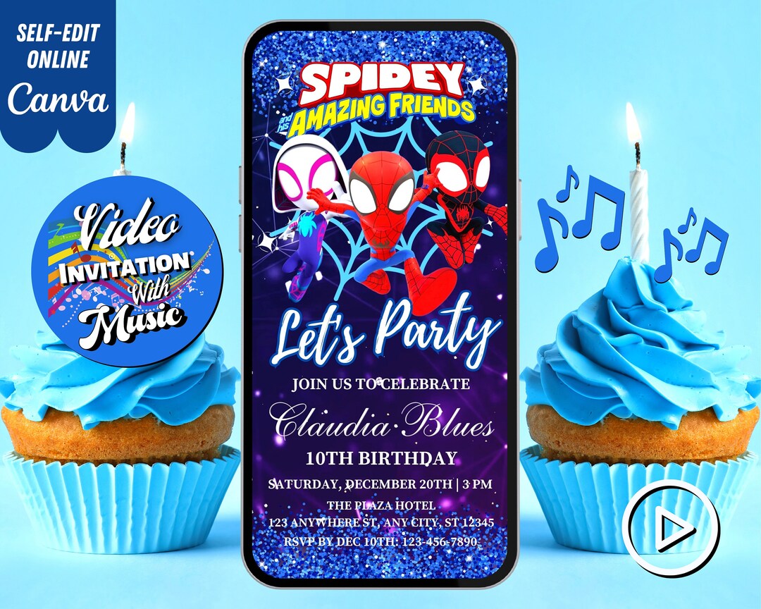 Spidey Birthday Video Invitation, Spidey and His Amazing Friends ...