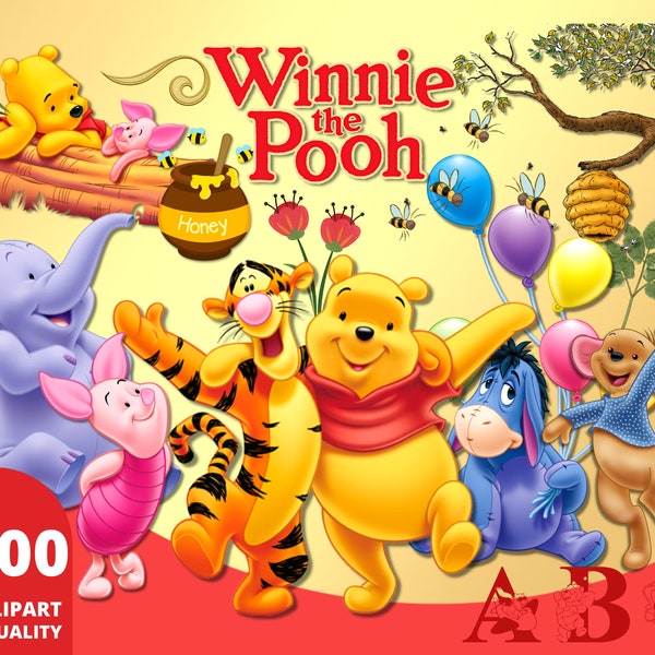 Winnie the Pooh Alphabet Print - Etsy