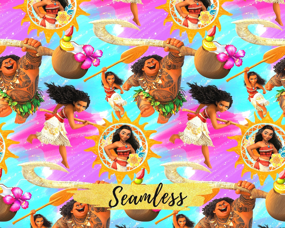 Moana Seamless Papers Moana Digital Papers Birthday Gift - Etsy