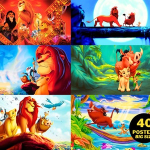 Lion King Digital Papers, Lion King Clipart PNG, Simba Pumbaa timon ...