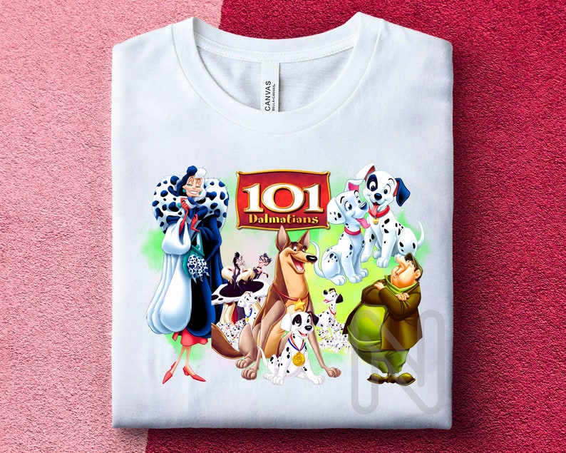 101 Dalmatian Sublimation PNG, Puppy Dog Cruella, Birthday Party Shirt ...